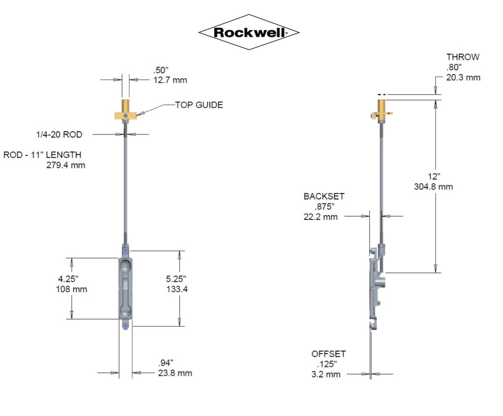 Rockwell Flush Bolt | Aluminum Finish | Premium Hardware