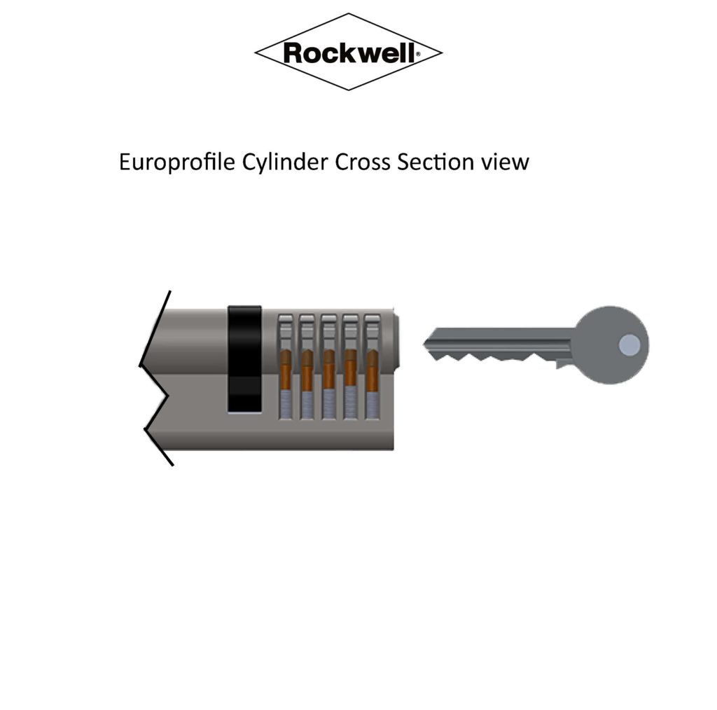 90 Degree Europrofile Half Cylinder Lock | Brushed Nickel